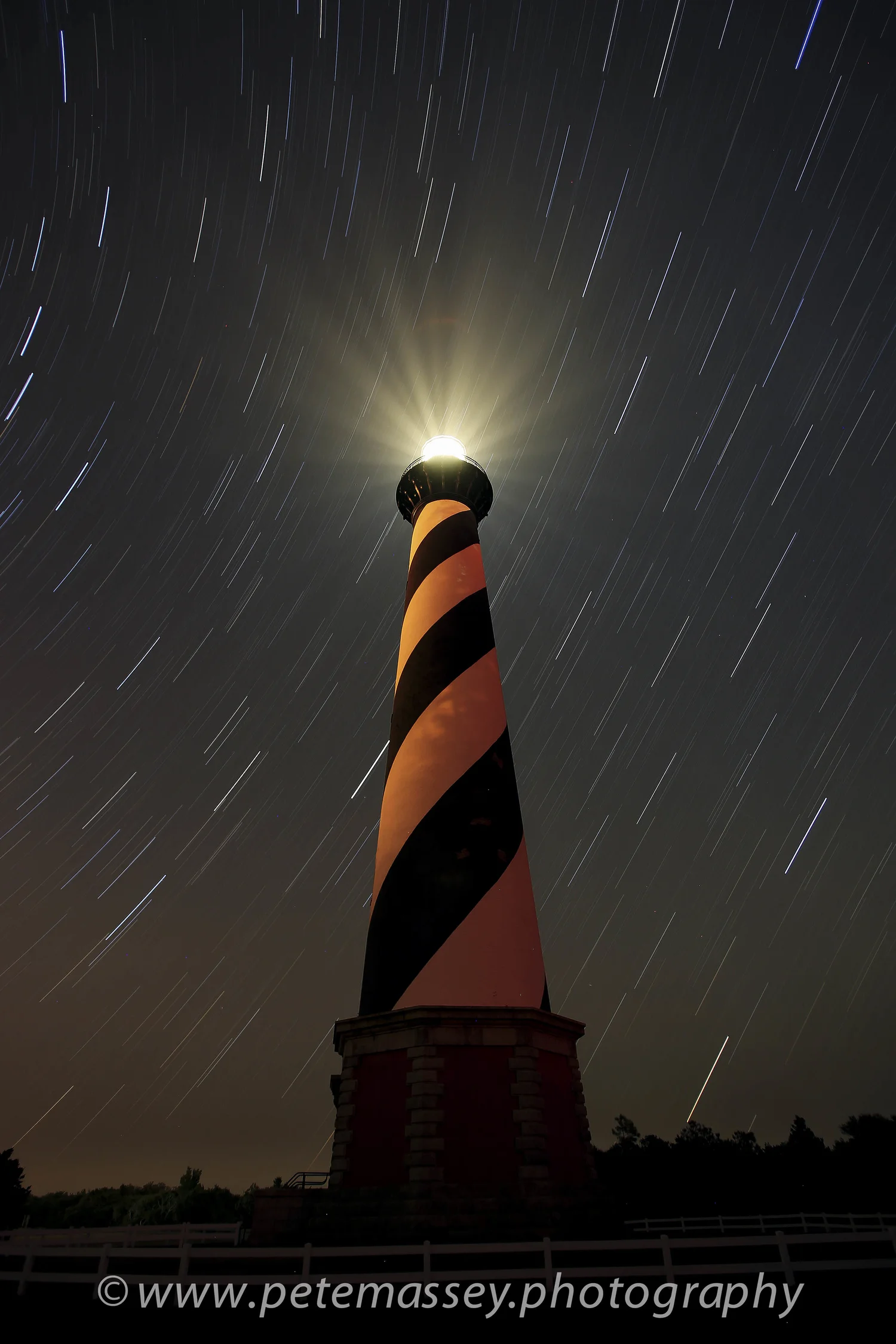 Lighthouse At Night Stars
