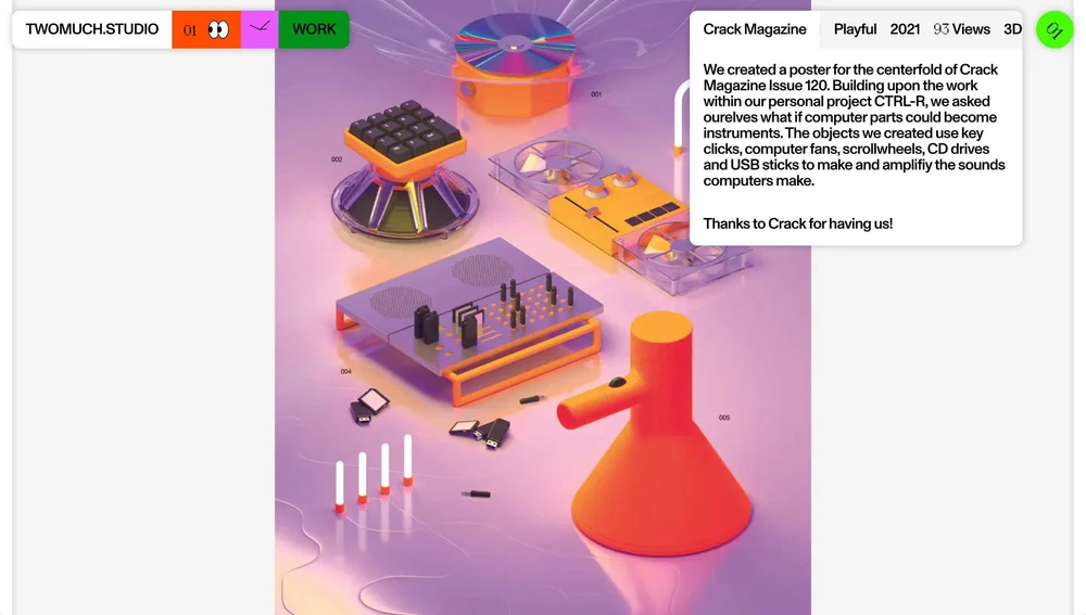 TWOMUCH.STUDIO - Internet Gems: Website Inspiration — ilovecreatives