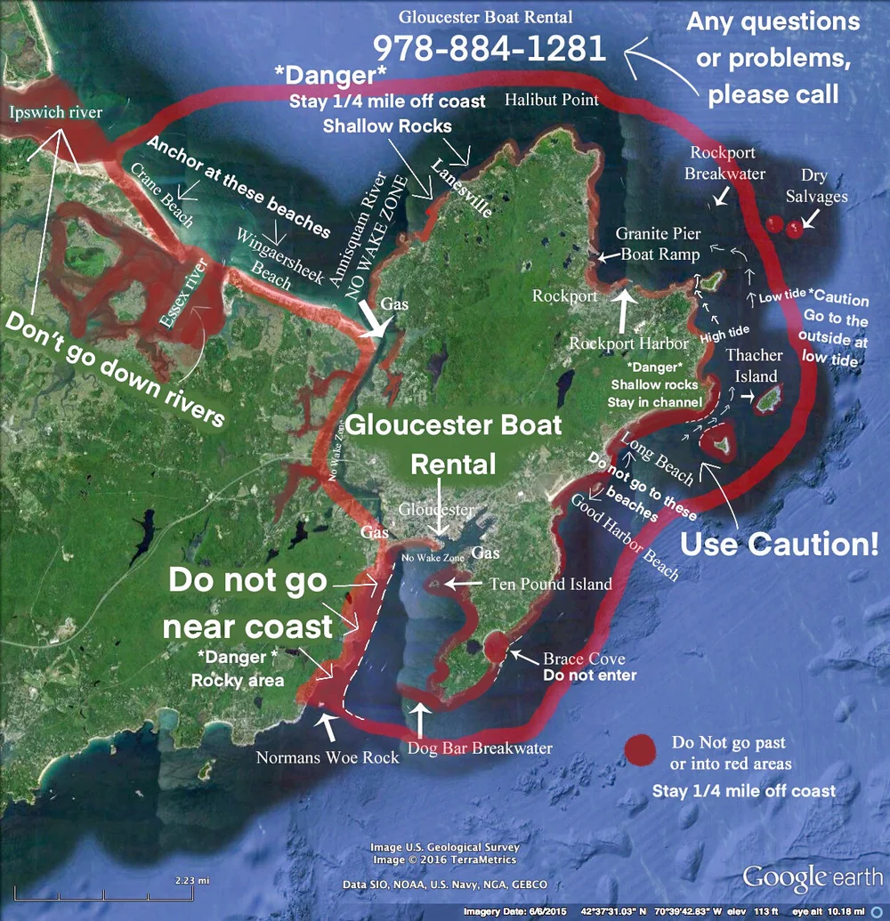Boating Map — Gloucester Boat Rental