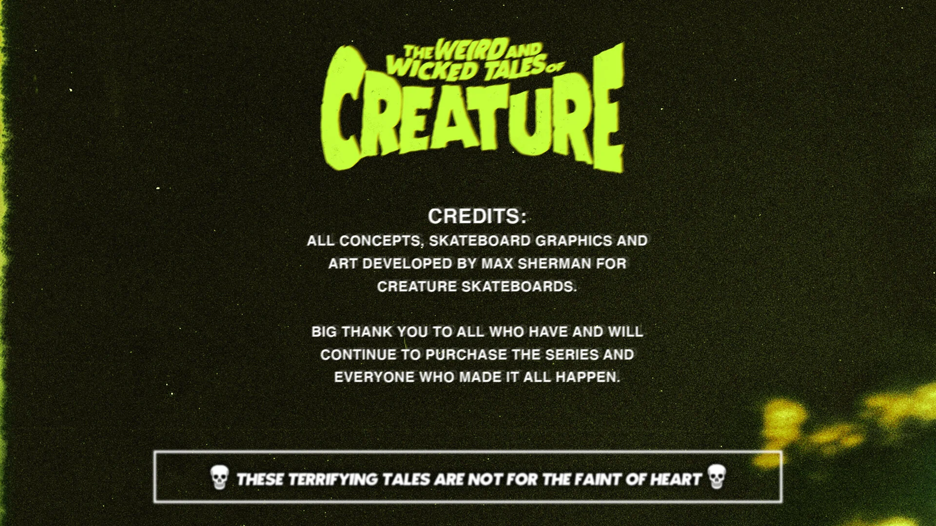 THE WEIRD AND WICKED TALES OF CREATURE — MAX SHERMAN
