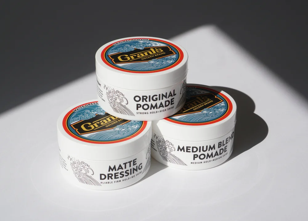 GRANT'S GOLDEN BRAND - WATER BASED POMADES, MEN'S GROOMING, MADE IN USA