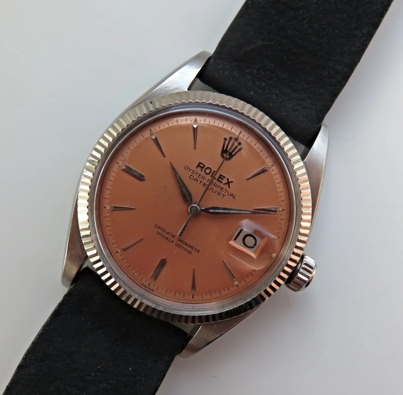 Rolex Datejust Brown Leather Strap