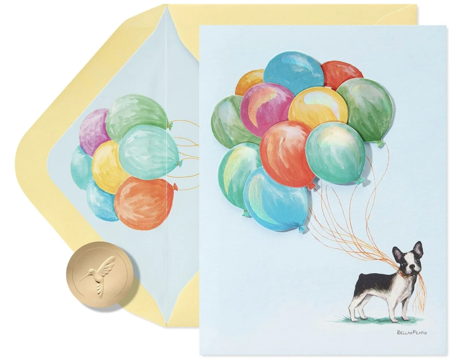 Papyrus: pup with balloons card — Bella Pilar
