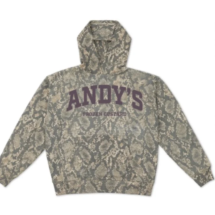 Andys Frozen Custard Snake Print Hoodie | Andy's Frozen Custard