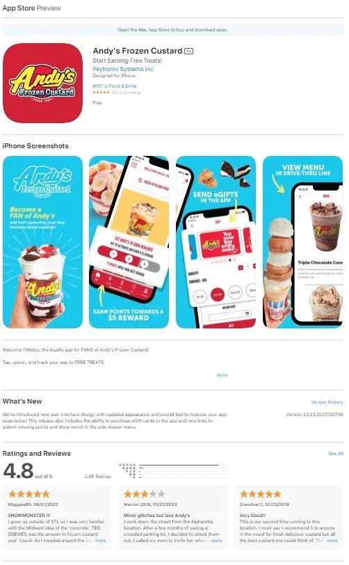 Download the App | Andy's Frozen Custard