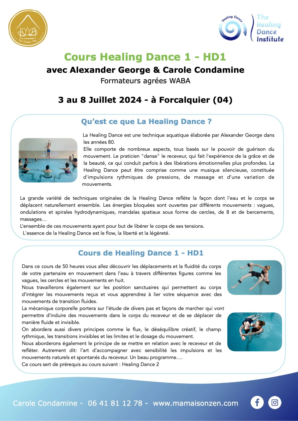Formation Healing Dance 1 - HD1 - du 3 au 8 Juillet 2024 - Ma Maison ...