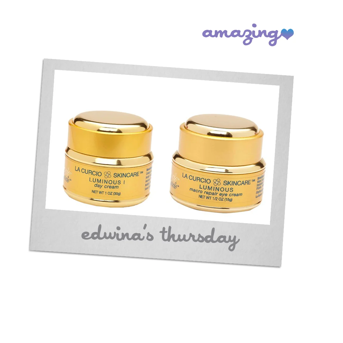Luminous I Day Cream & Luminous Macro Repair Eye Cream - La Curcio ...