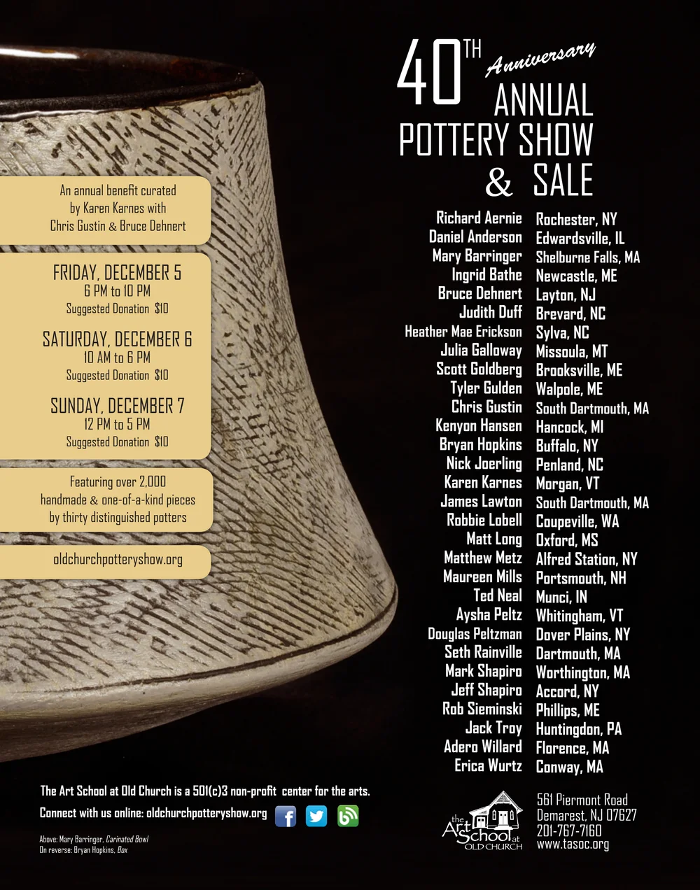 40th Annual — 51st Annual Pottery Show & Sale
