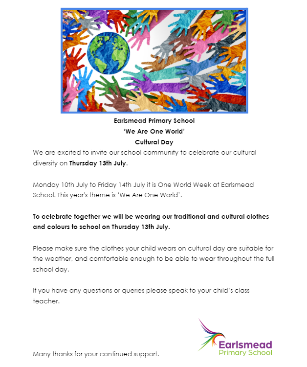 Cultural Day — Earlsmead Primary School