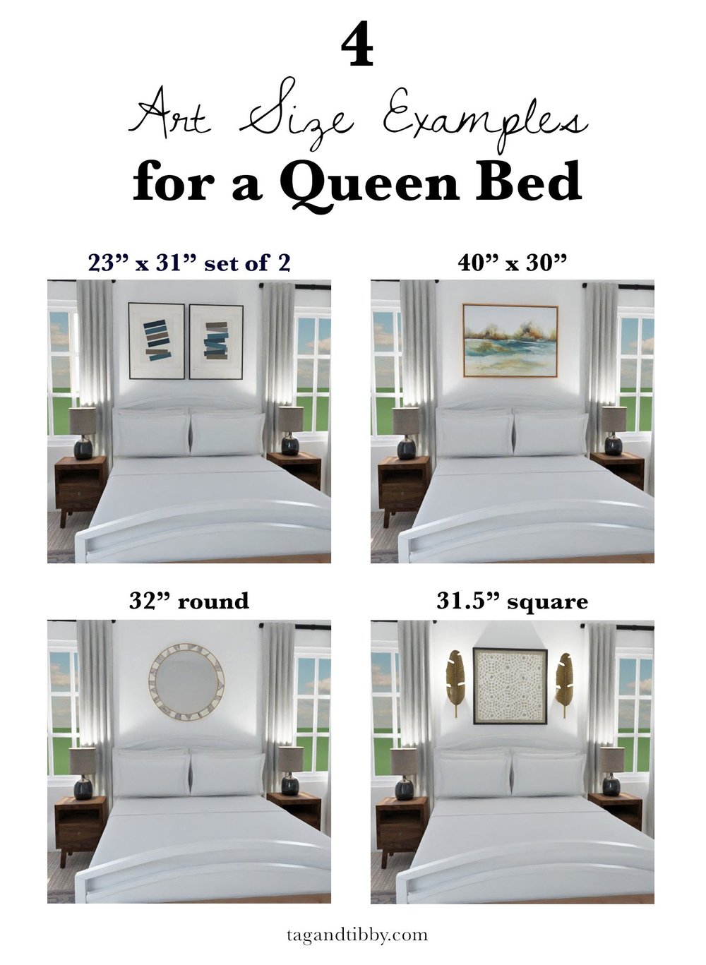 What Size Artwork Over a Queen Bed? — Tag & Tibby Design