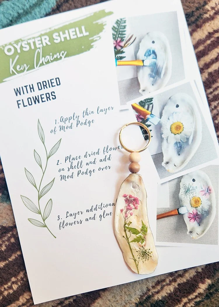 DIY Dried Flower Oyster Shell Craft — Tag & Tibby Design