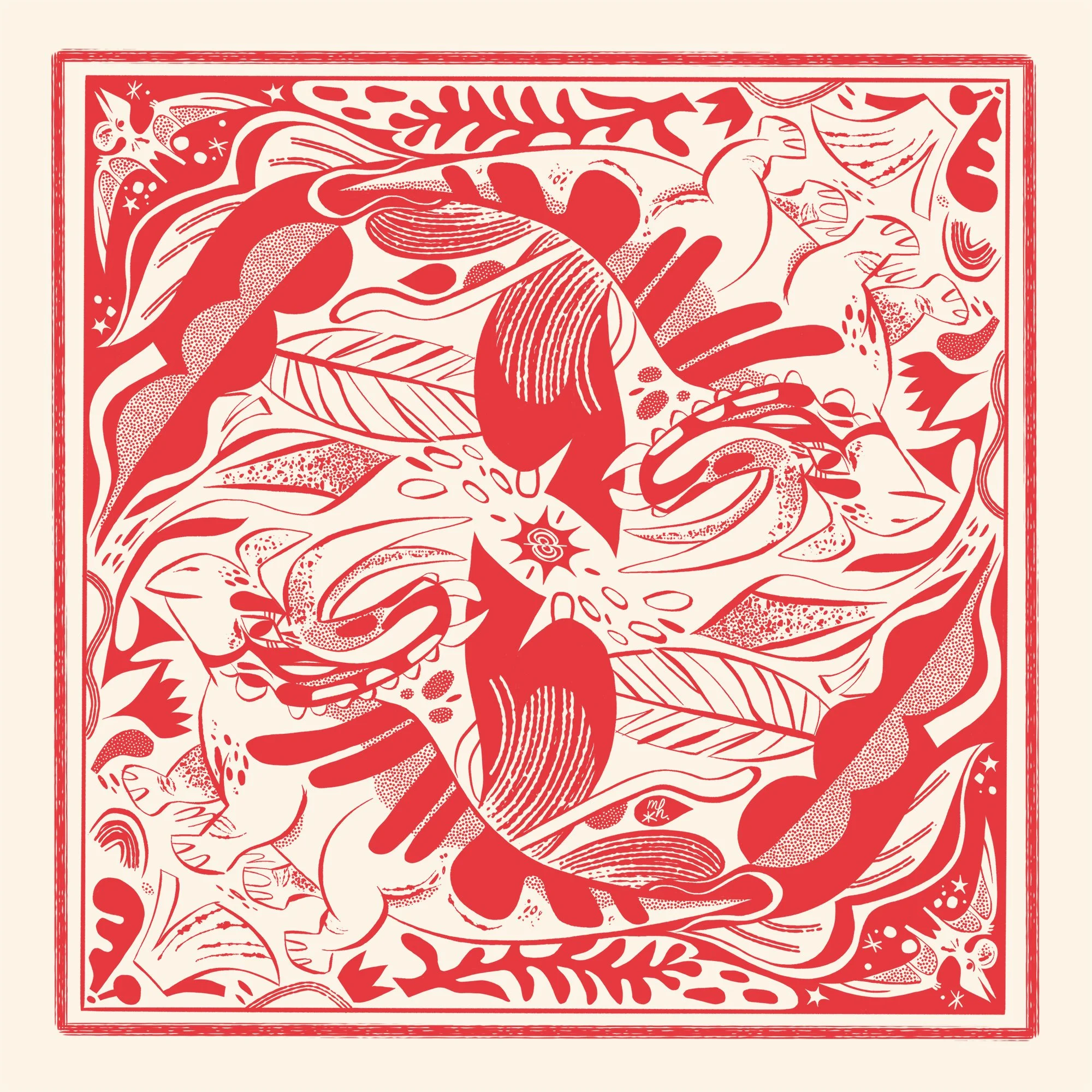 screenprinted bandana designs — Meg Hunt-- Illustrations with Character.