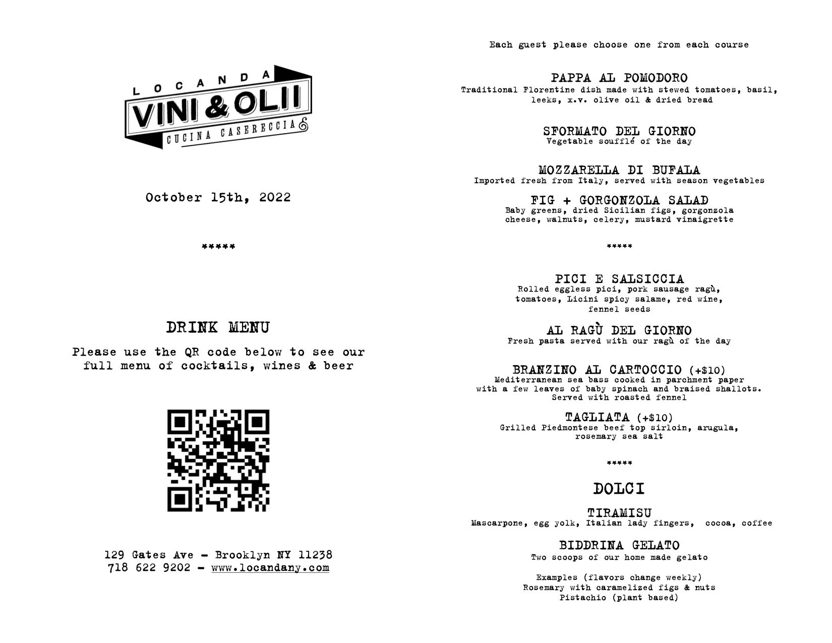 Menu Party — Locanda vini e olii