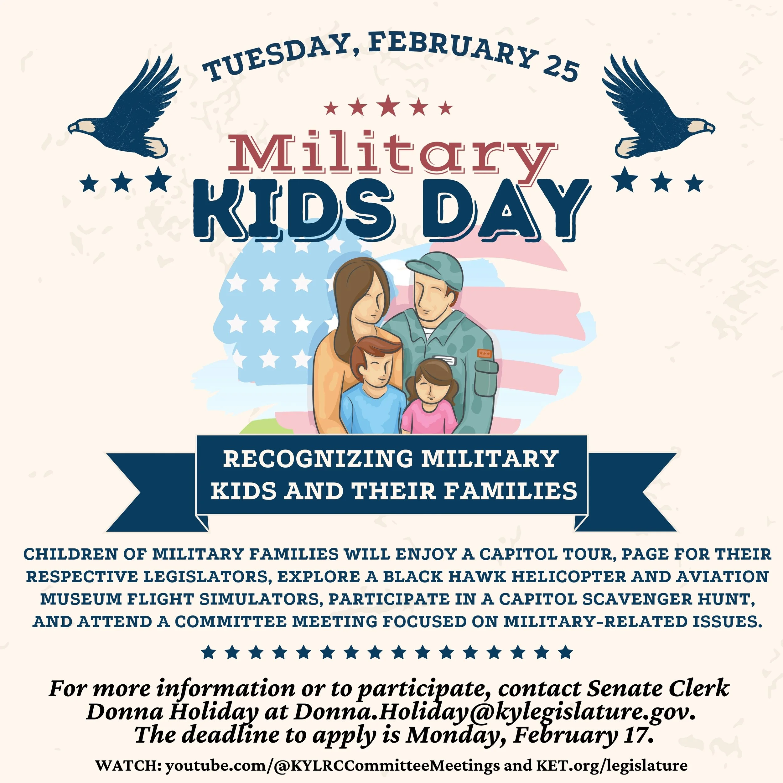 2025 MILITARY KIDS DAY AT THE CAPITOL ANNOUNCED — Kentucky Senate GOP