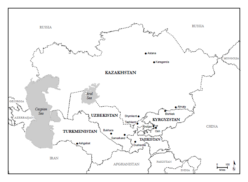 Political Map Of Central Asia - Map