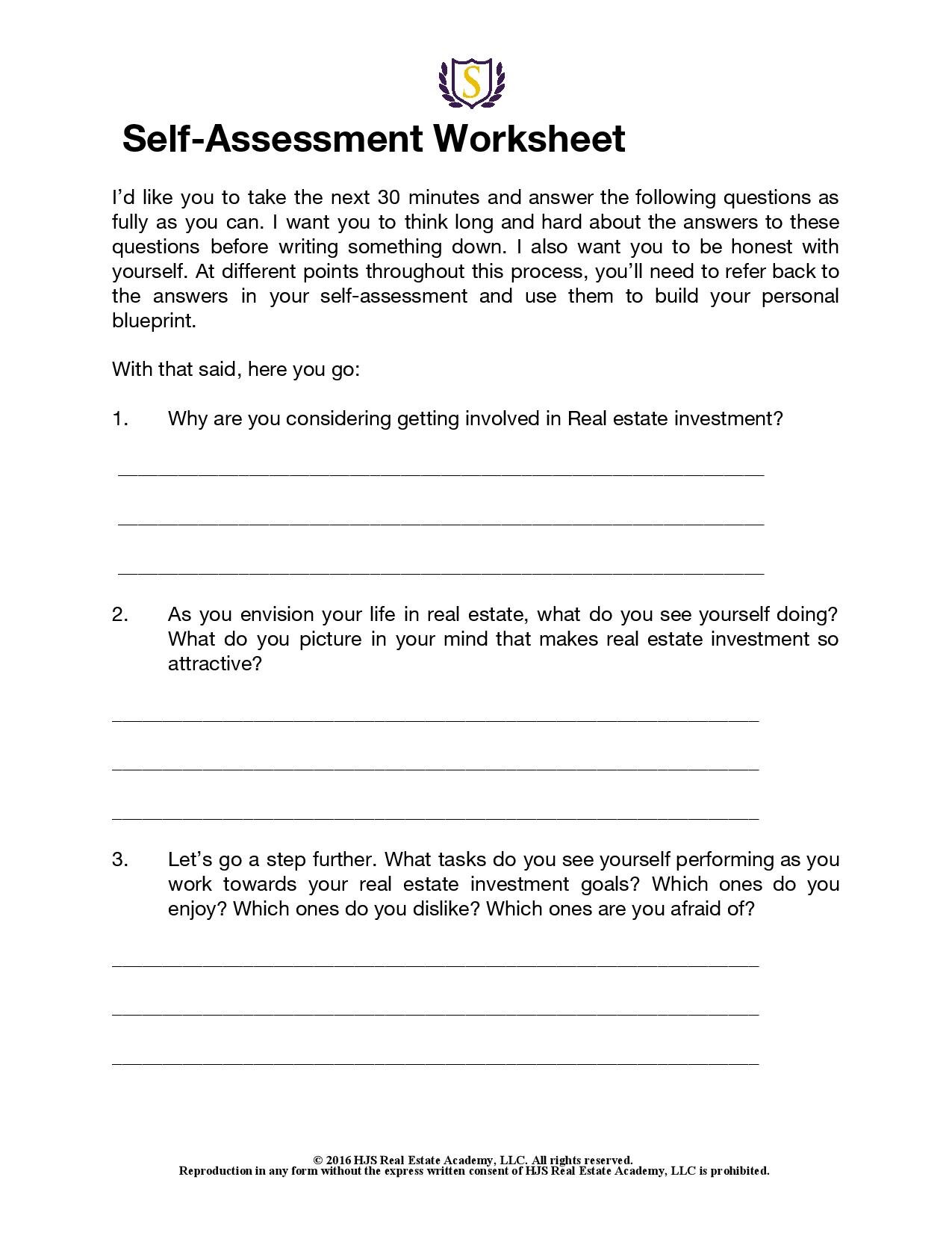 Assessing Yourself — Strather Academy