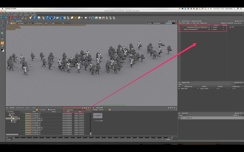 Clarisse shading layers: Crowd in 5 minutes — xuan prada