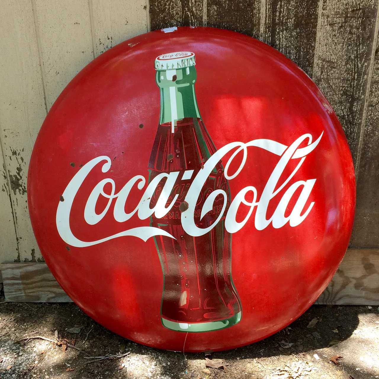 Pair of Vintage Coca-Cola Button Signs — Omniterrum