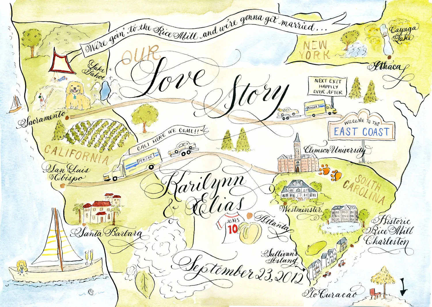 Diy wedding map | Beachweddingtips.com