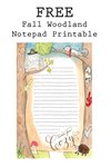 Free Fall Woodland Notepad Printable — Designs by Robyn Love