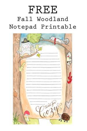 Free Fall Woodland Notepad Printable — Designs by Robyn Love