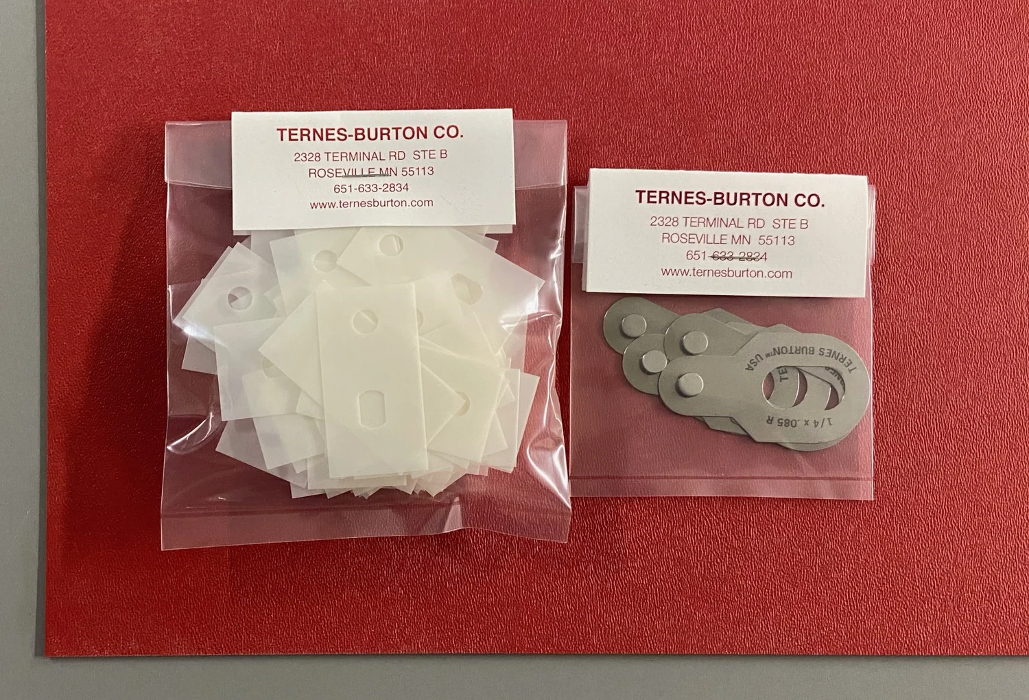 Packages — Ternes Burton Co. - Register Pins, Stripping Tabs