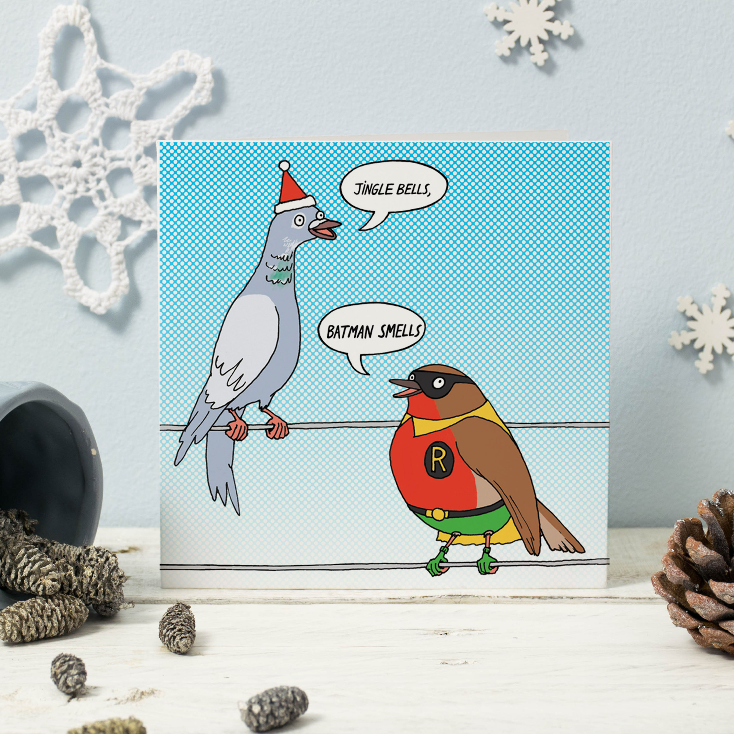 DannyboyBatman Smells cartoon Christmas card