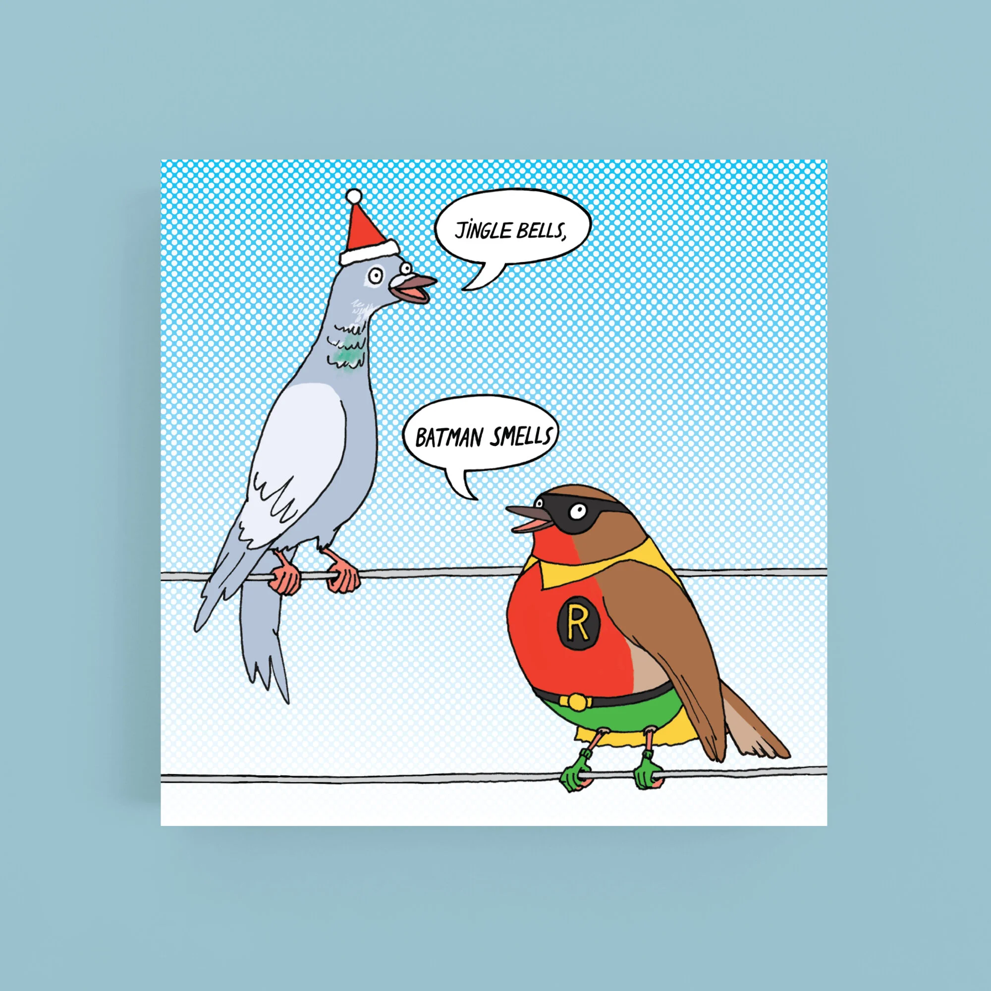 DannyboyBatman Smells cartoon Christmas card