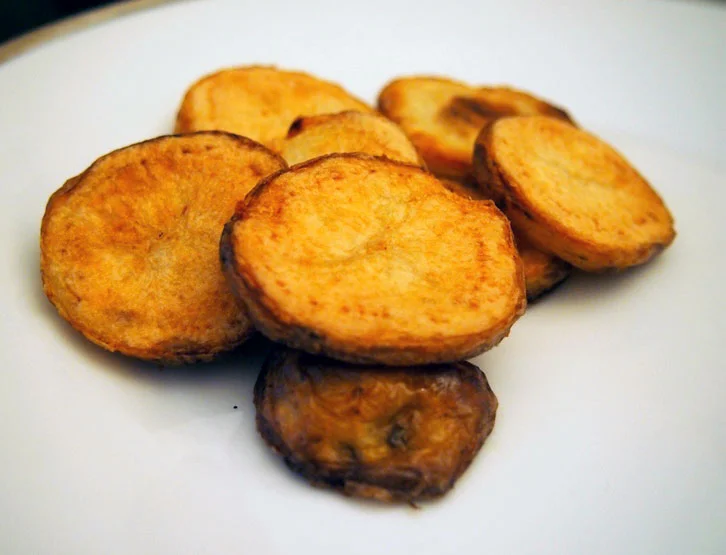 roasted potato rounds — double thyme