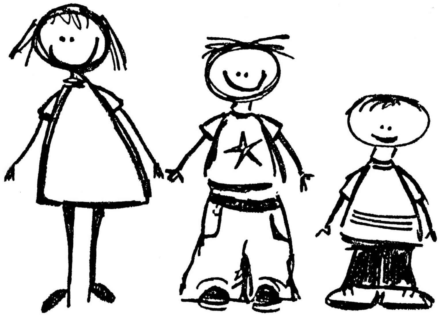 3 Siblings Clipart