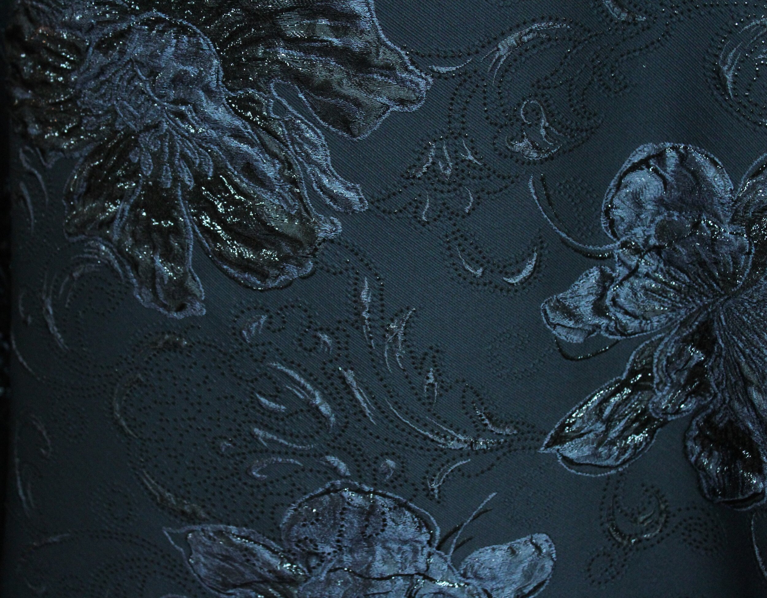 Navy Blue Pattern Fabric