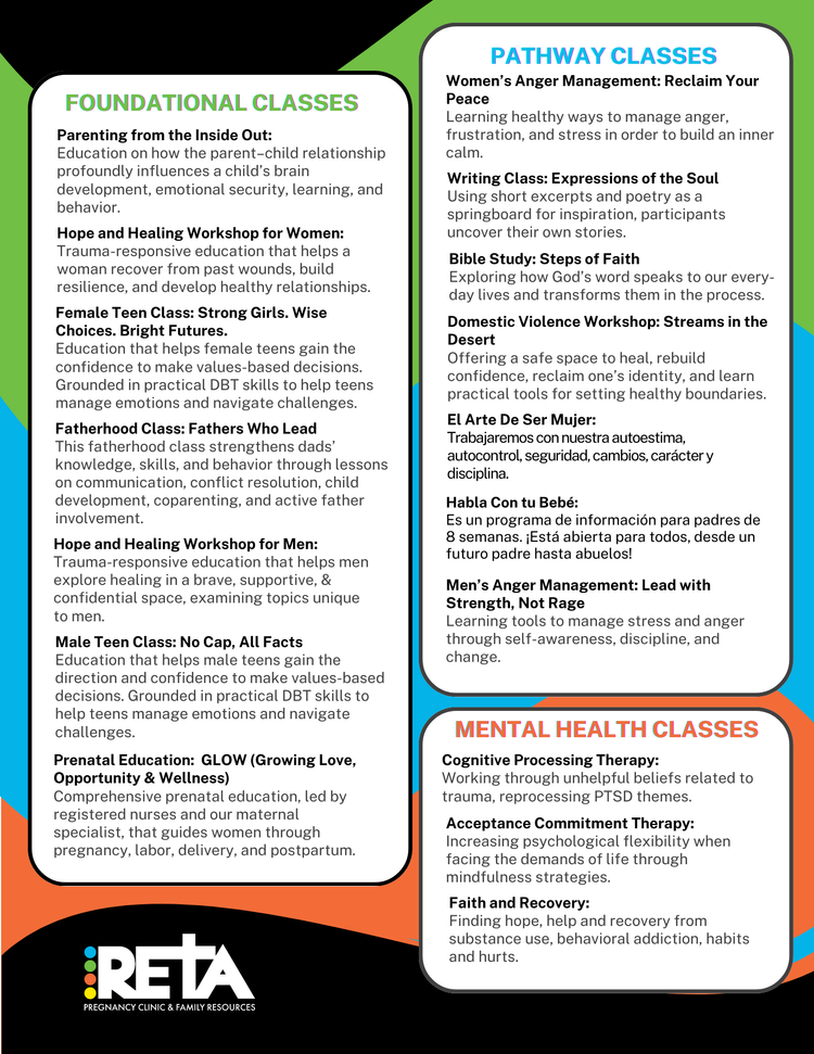 Family Resources & Classes — RETA Pregnancy Clinic & Family Resources