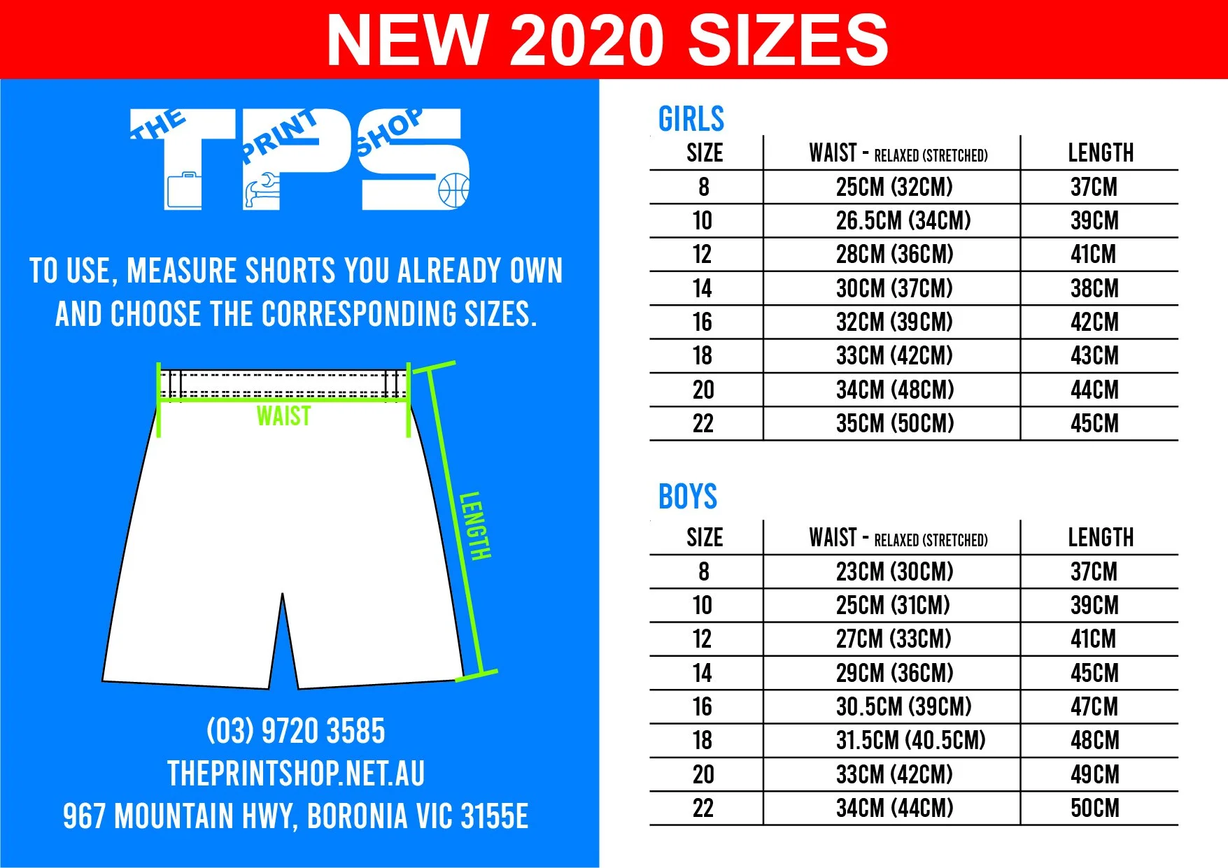 Sizing TPS Basketball — The Print Shop Sportswear