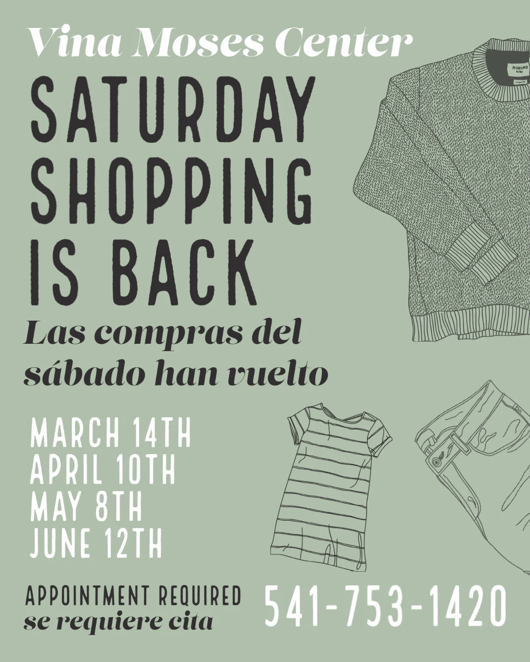 Saturday Shopping is Back! — Vina Moses Center