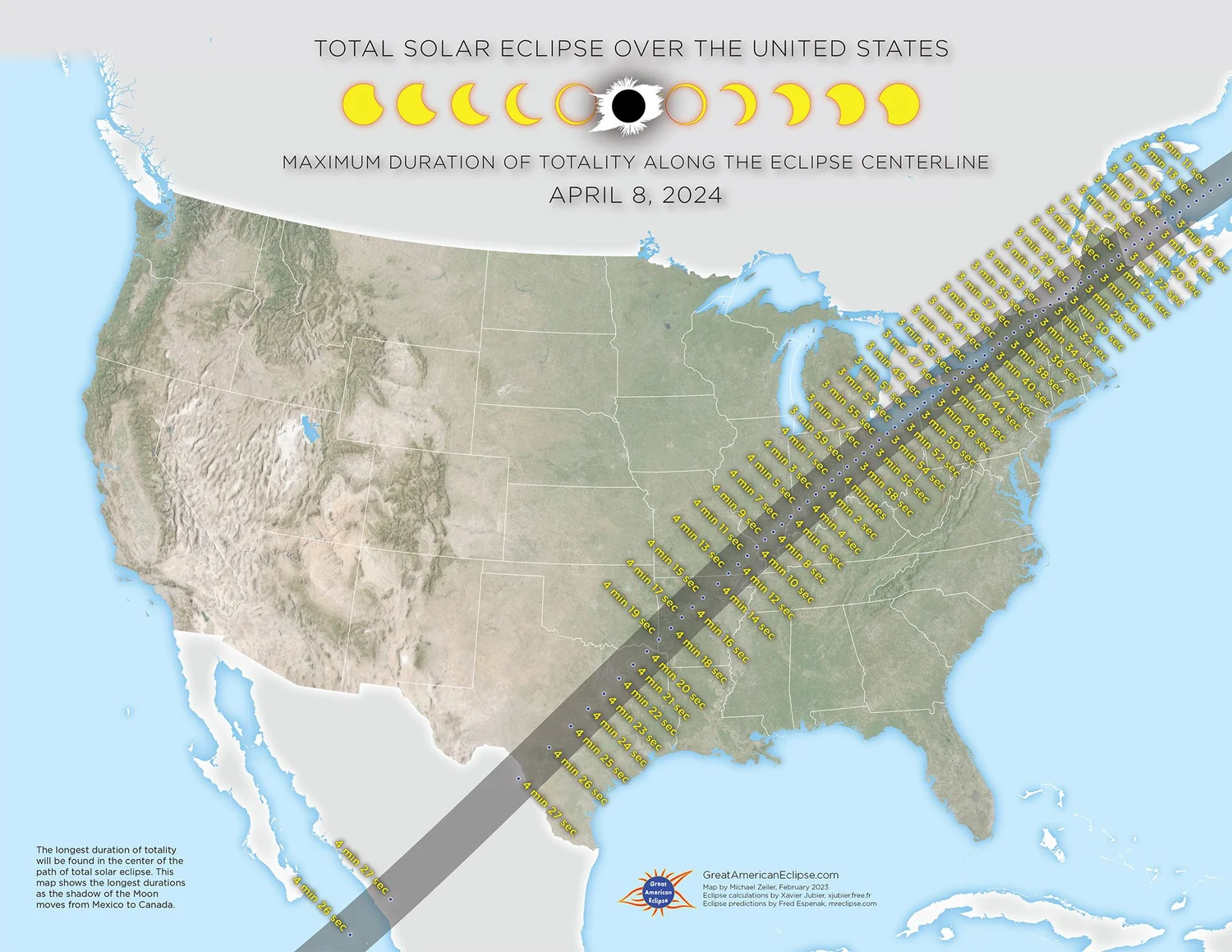 Total Solar Eclipse April 8, 2024 over the US — Great American Eclipse