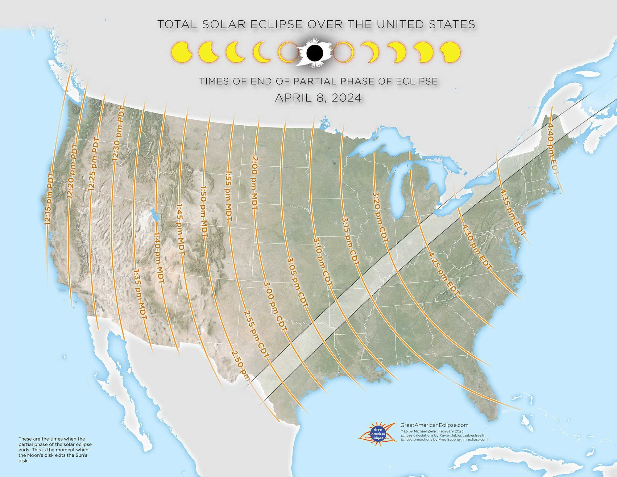 Total Solar Eclipse April 8, 2024 over the US — Great American Eclipse