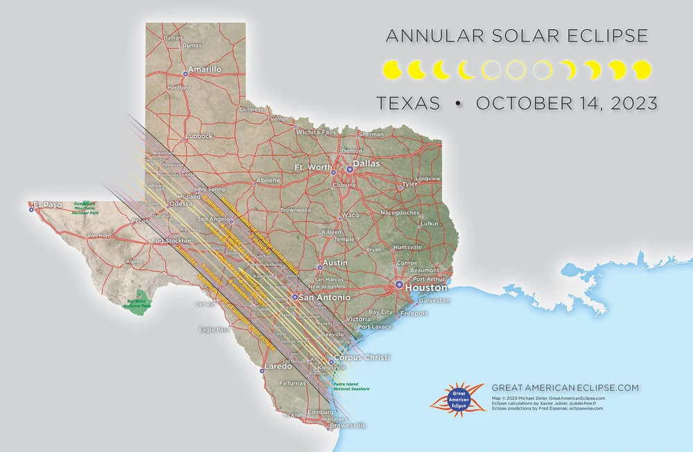 Annular solar eclipse 2023 Texas — Great American Eclipse