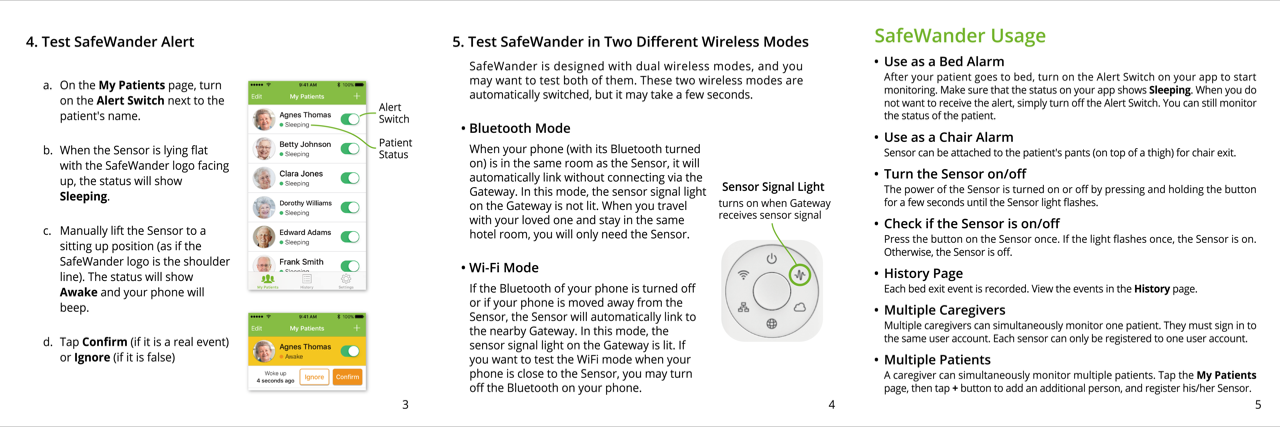 SafeWander | Bed Exit Alarm Sensor for Fall and Wandering Prevention ...