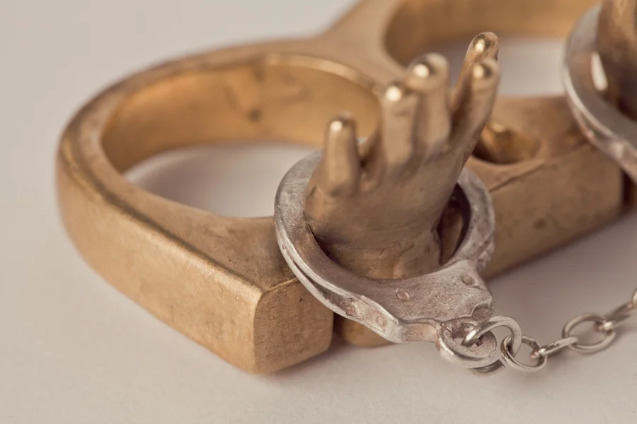 Brass Knuckles Wedding Ring