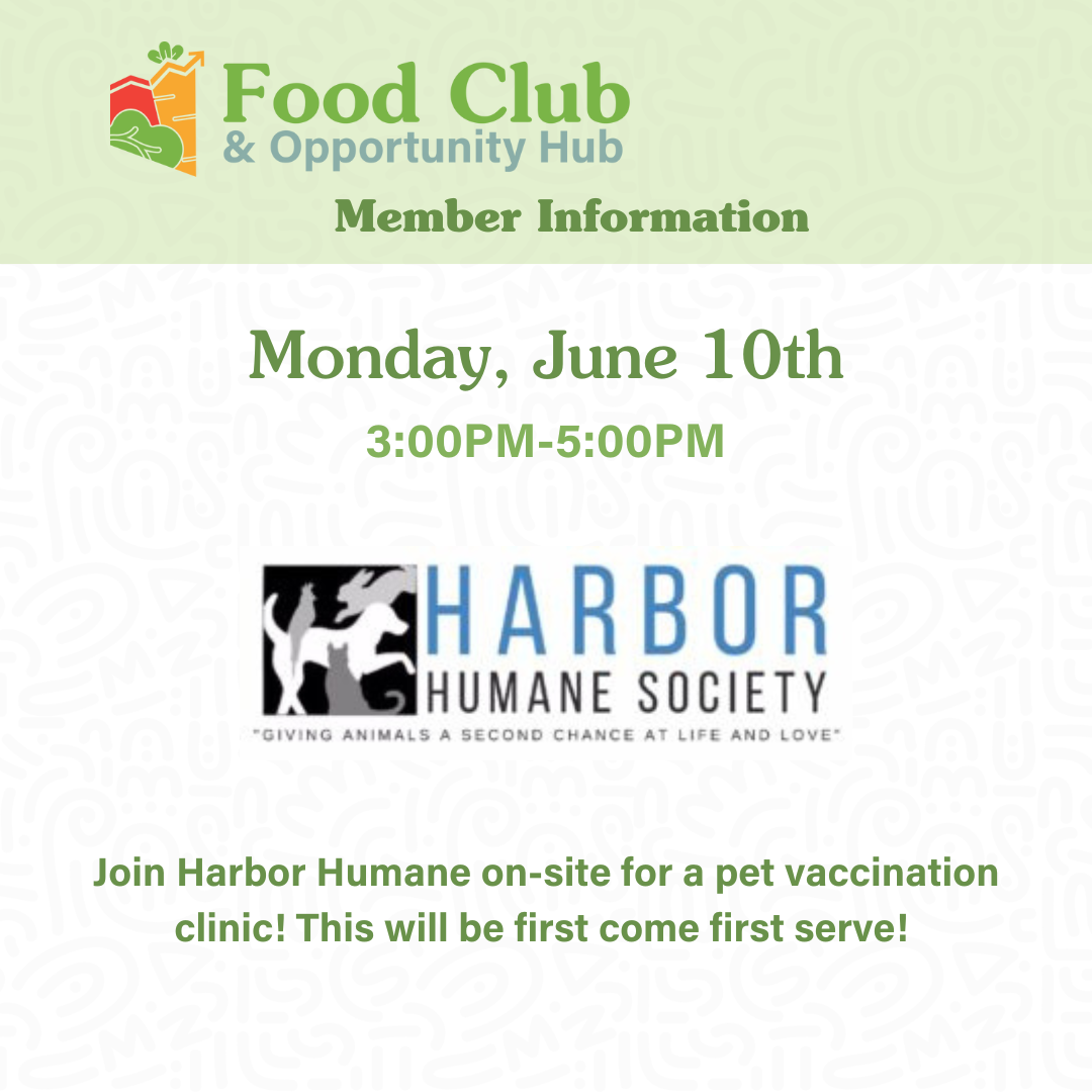 Harbor Humane Society Pet Vaccination Clinic — Community Action House