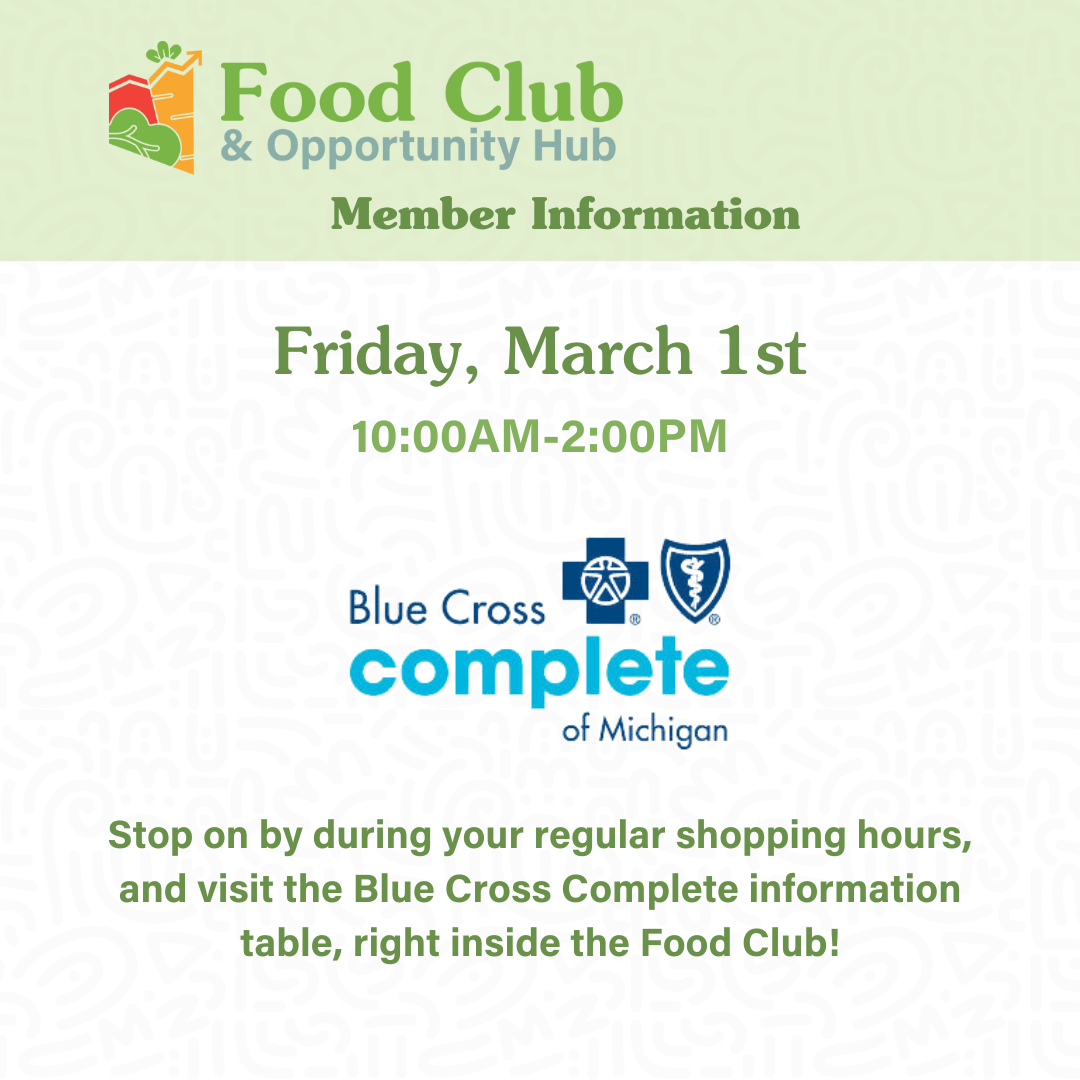 Blue Cross Complete Information Table — Community Action House