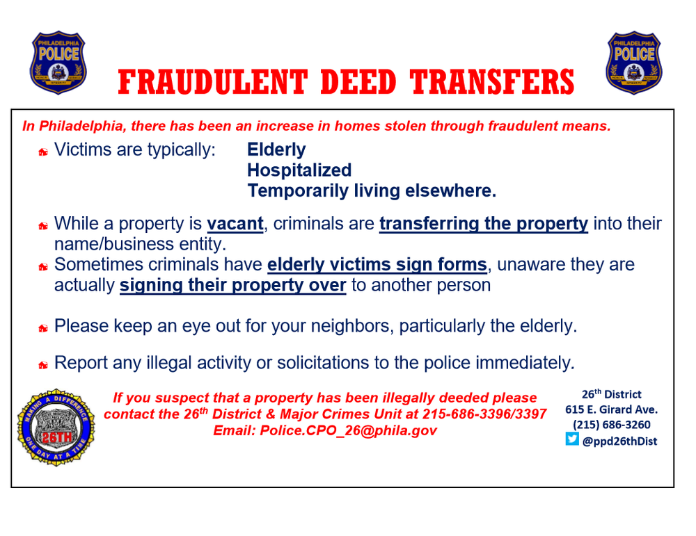 Fraudulent Deed Transfers — South Kensington Community Partners