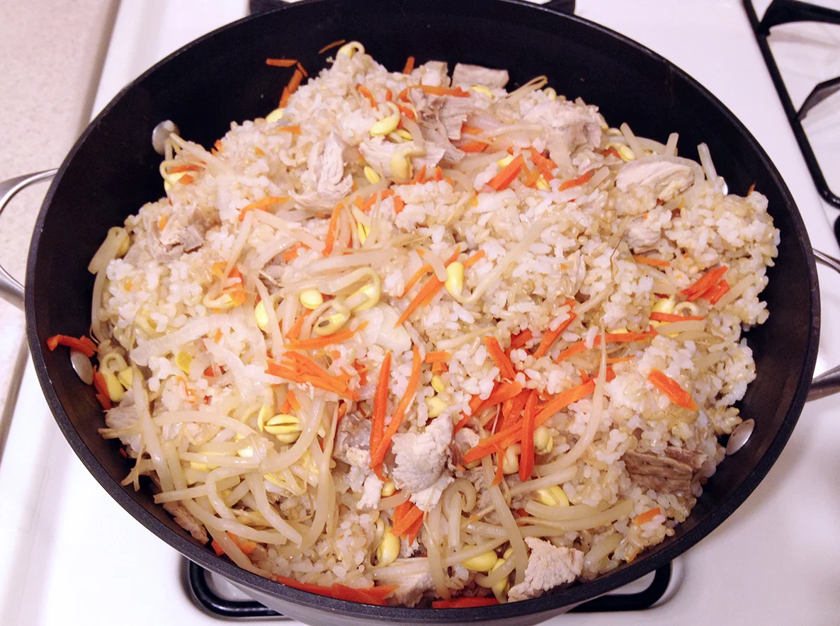 soybean sprout ricet-square in the kitchen