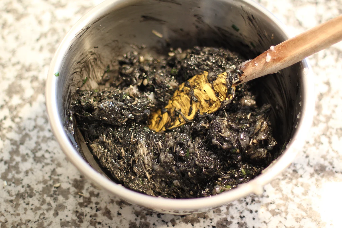 black dumplings (squid ink dumplings)t-square in the kitchen