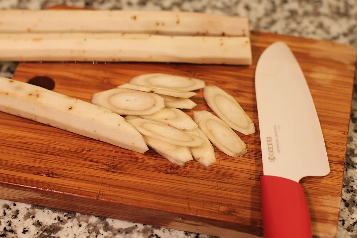 soy braised burdock roott-square in the kitchen