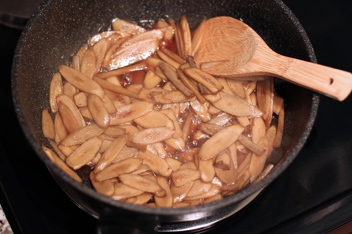 soy braised burdock roott-square in the kitchen