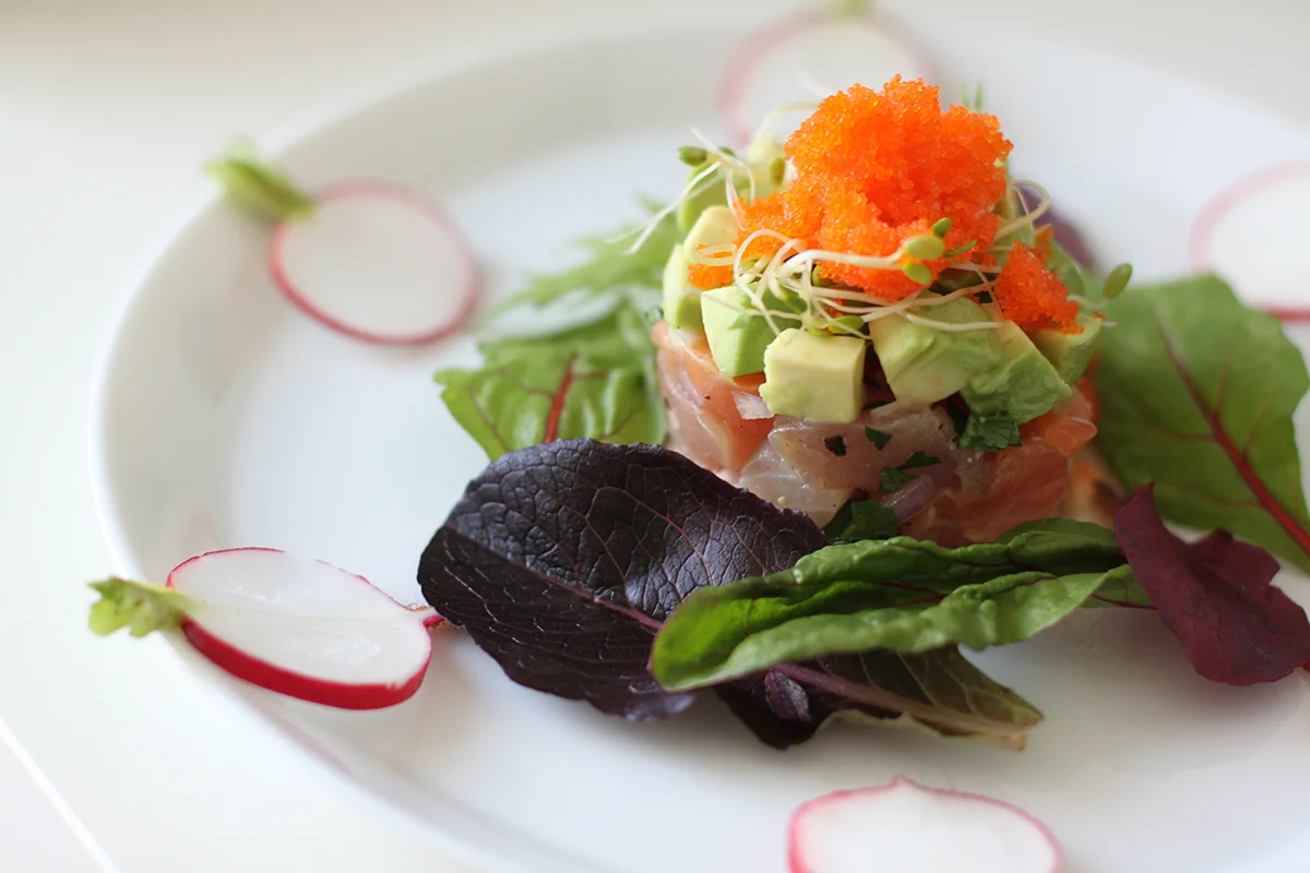 fish tartaret-square in the kitchen