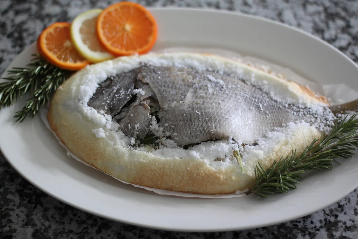 salt crust baked porgyt-square in the kitchen