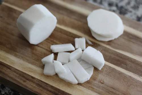 seasoned pollack roe stewt-square in the kitchen
