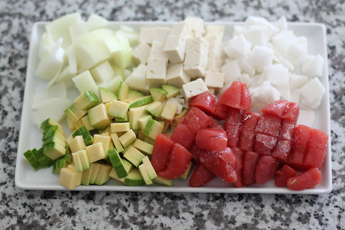 seasoned pollack roe stewt-square in the kitchen